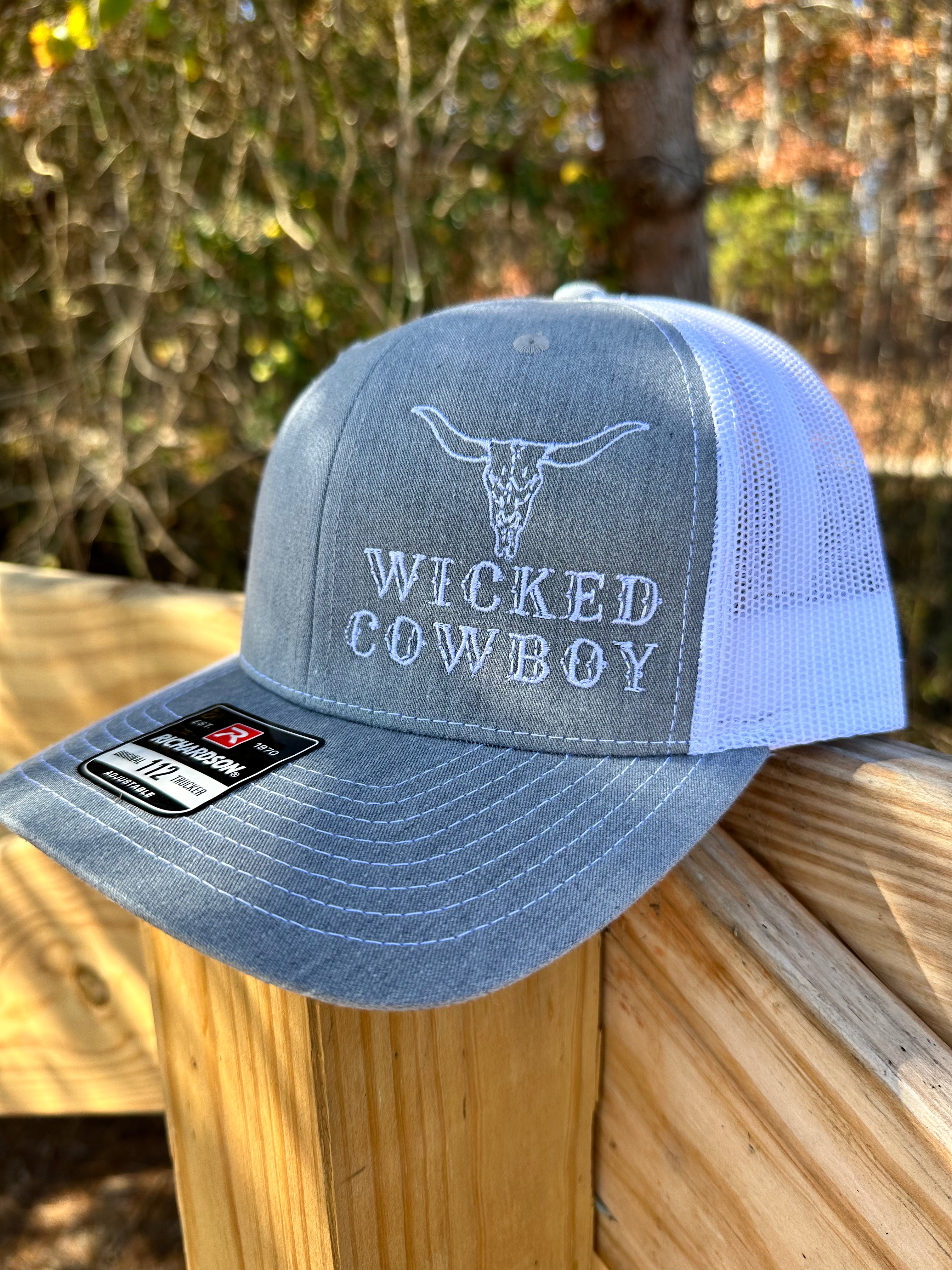 Wicked Cowboy Original Hat - Gray / White – Wicked Cowboy & Co.